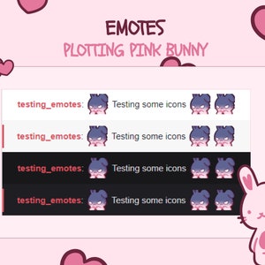 Pink Bunny Emote Plotting (twitch/discord) - Etsy