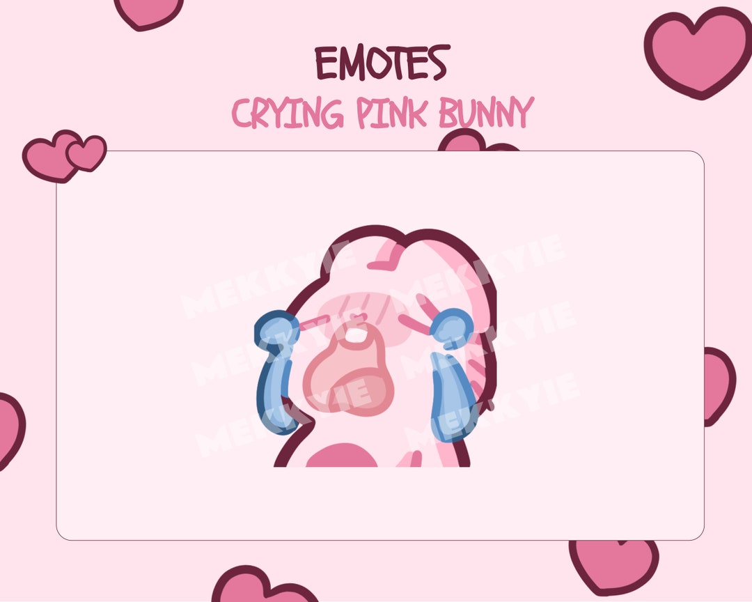 Pink Bunny Emote Cry (twitch/discord) - Etsy