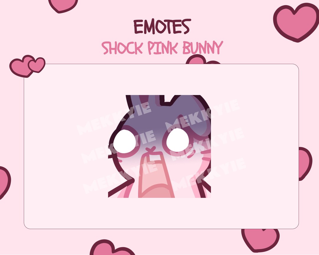 Pink Bunny Emote Shock twitch/discord - Etsy