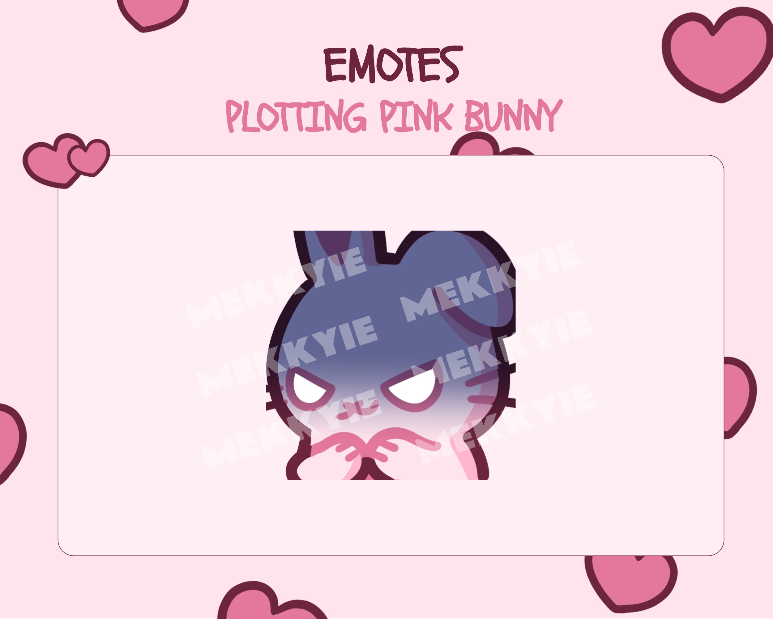 Pink Bunny Emote Plotting (twitch/discord) - Etsy