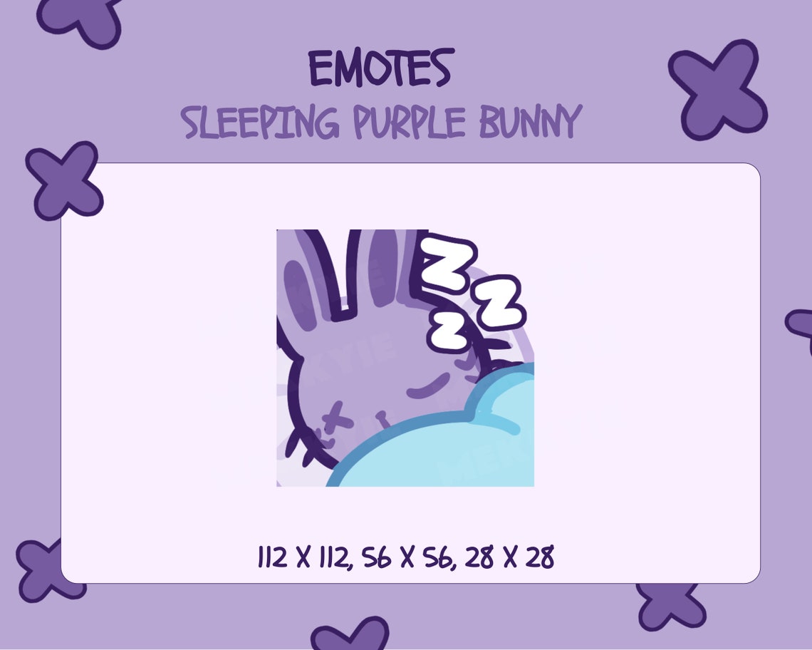 Purple Bunny Emote Sleep (twitch/discord) - Etsy