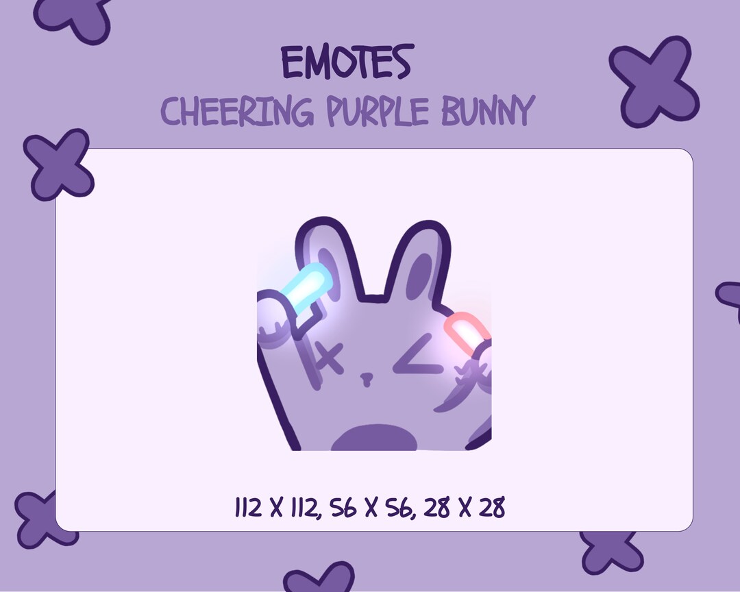 Purple Bunny Emote Cheer (twitch/discord) - Etsy