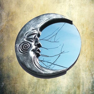 Moon Mirror, Celestial Mirror, Crescent Moon Mirror, Moon Mirror ...