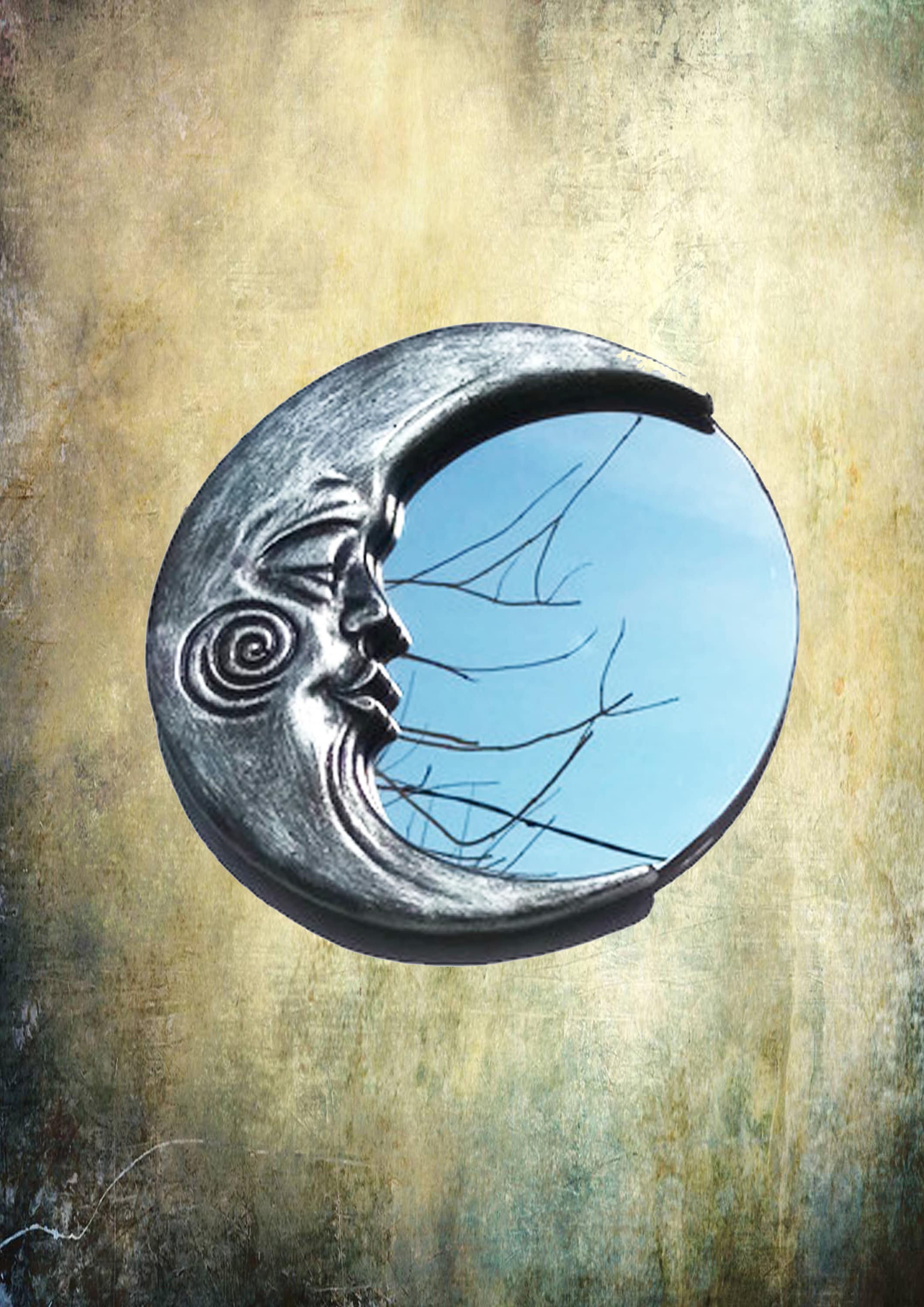 Moon Mirror, Celestial Mirror, Crescent Moon Mirror, Moon Mirror ...