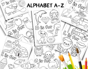 26 Printable Alphabet Coloring Pages for Kids, ABC Coloring, Coloring ...