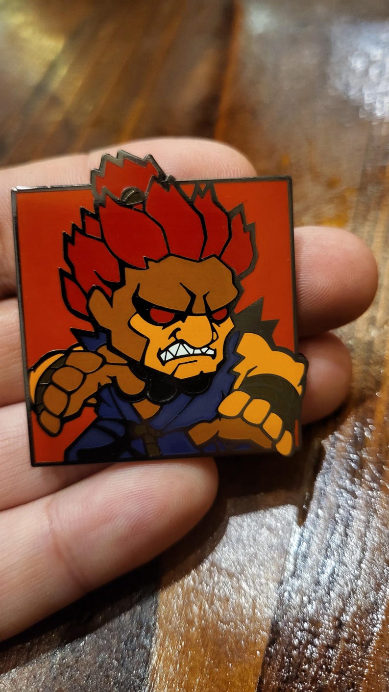 3D PRINTED STREET FIGHTER Enamel Pins Free Crochet Pokeball & Stickers ...