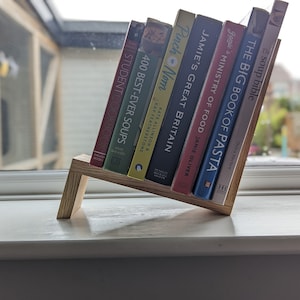 Solid Oak Free Standing Book/magazine Rack, Tabletop Book Storage, Book ...