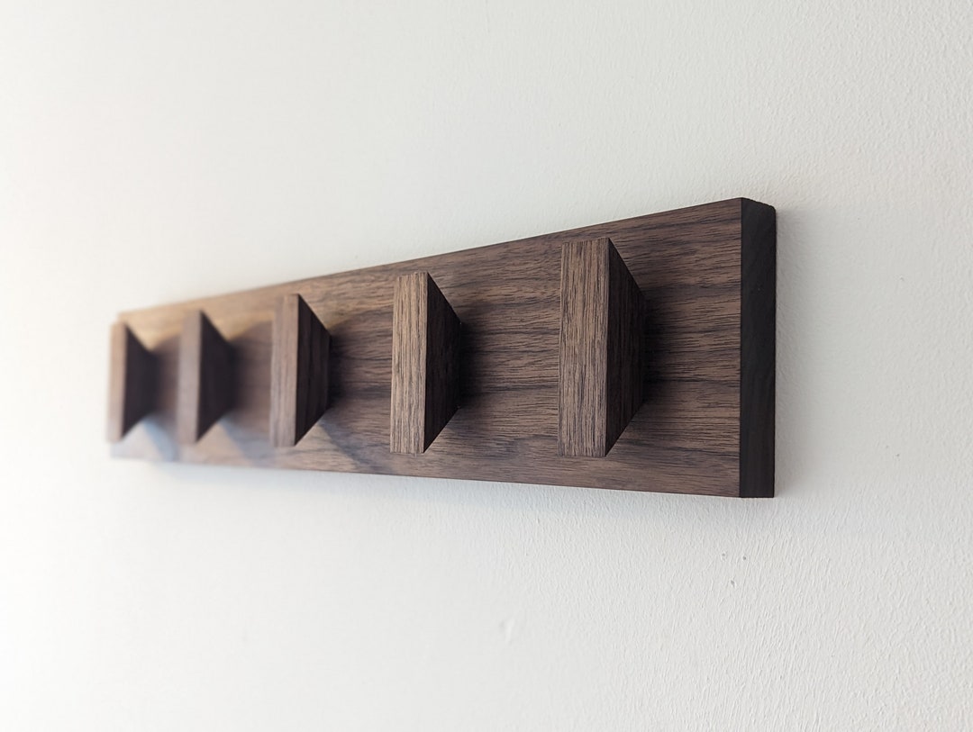 Solid Black Walnut Scandi Coat Rack Wooden Coat Hooks Coat - Etsy