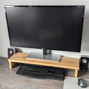 Solid Oak Desk Monitor Riser, Laptop Stand, Imac Stand, Monitor Shelf ...