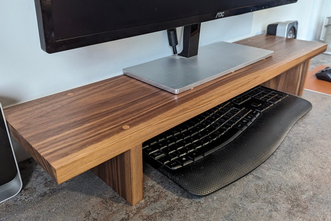 Black Walnut Monitor Riser: Custom Desk Shelf Organizer - Etsy UK