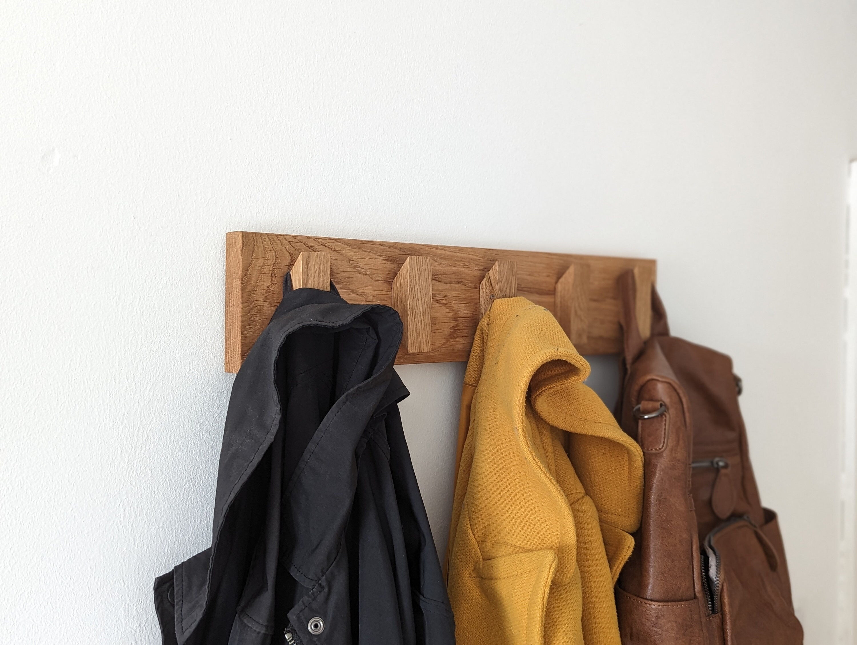 Solid Oak Coat Hooks Wooden Coat Rack Scandi Coat Pegs - Etsy