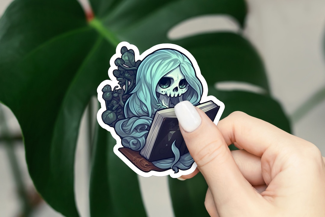 Cute Banshee Reading Sticker, Banshee Reading Sticker, Book Sticker ...