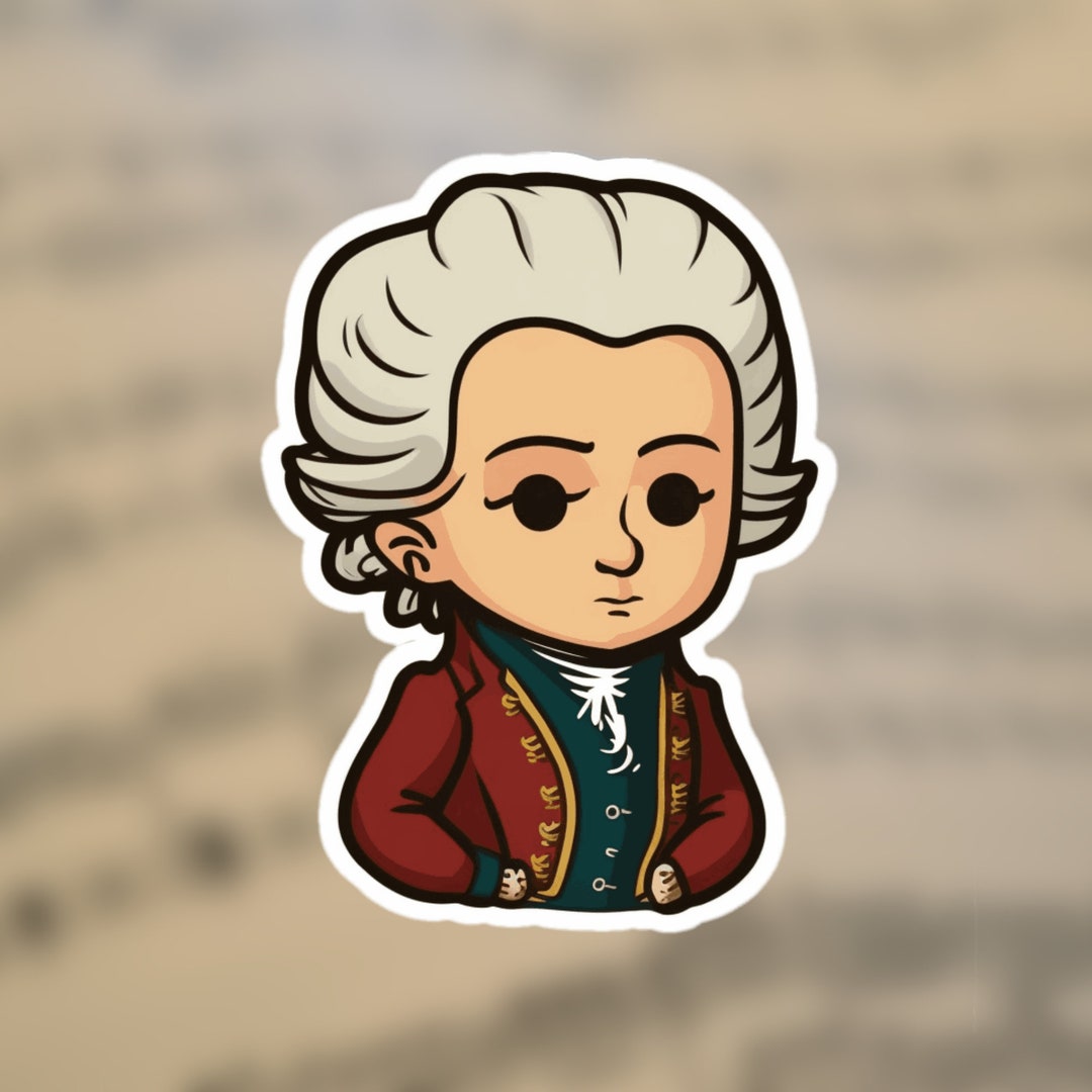 Cute Wolfgang Amadeus Mozart Sticker, Classical Composer - Etsy