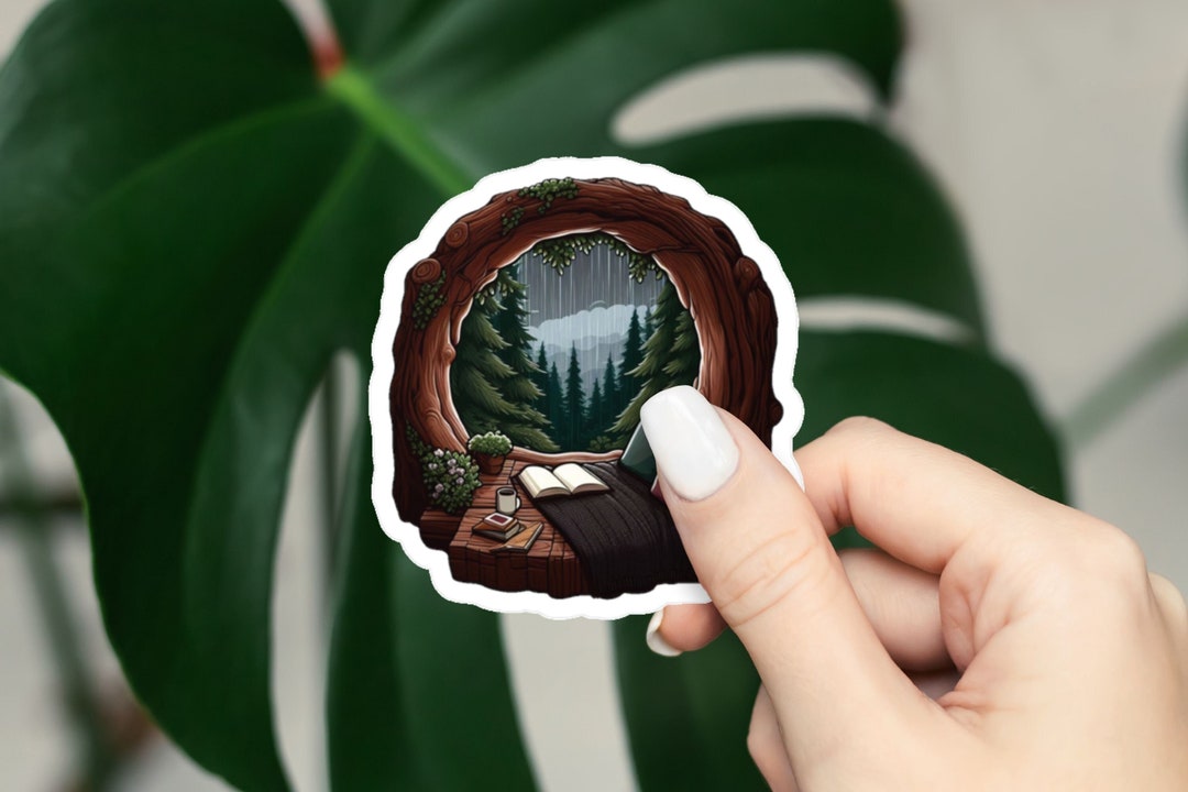 Rainy Day Reading Nook Sticker, Book Sticker, Reading Sticker, Bookish ...
