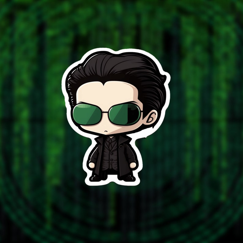 Cute Neo Matrix Sticker, Keanu Reeves Sticker - Etsy