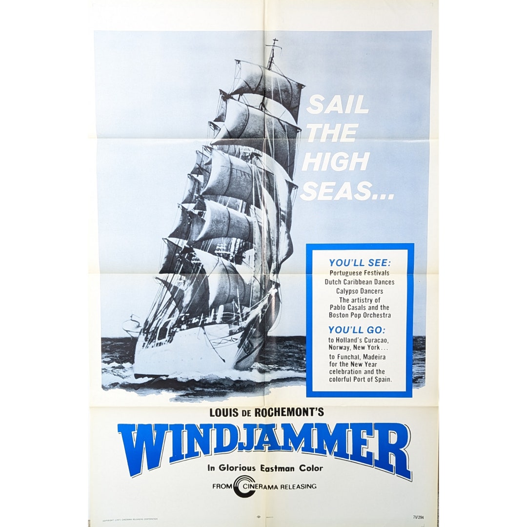 Windjammer Original Movie Poster Vintage Cinema Decor Authentic Film ...