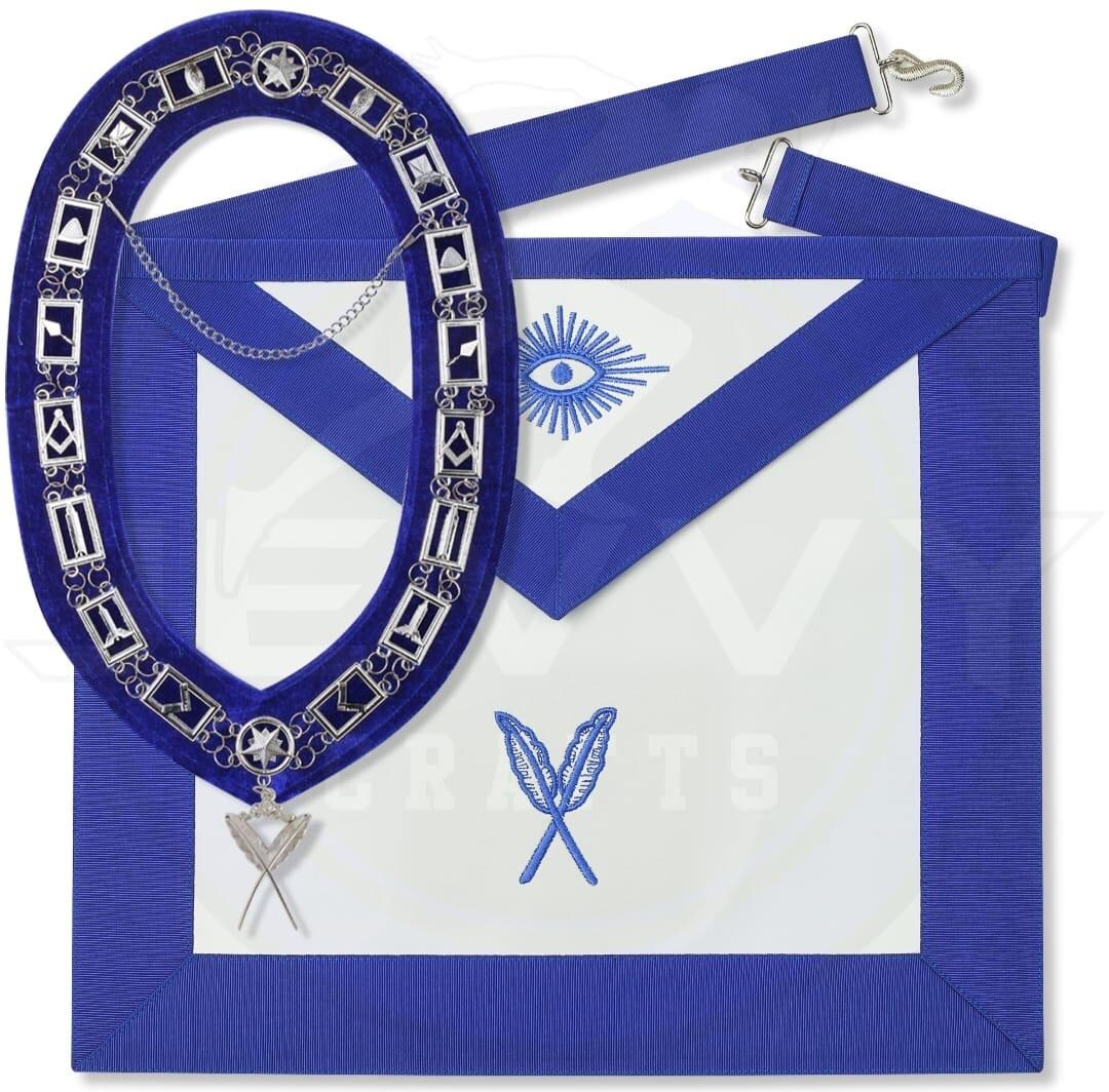 Masonic Secretary Regalia Set – Faux Leather Apron, Chain Collar ...