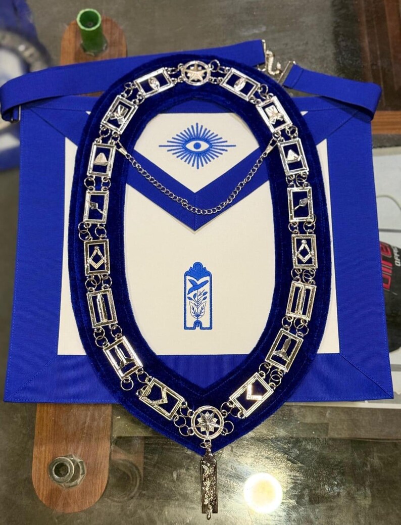 Junior Warden Masonic Regalia Set – Blue Lodge Faux Leather Apron ...