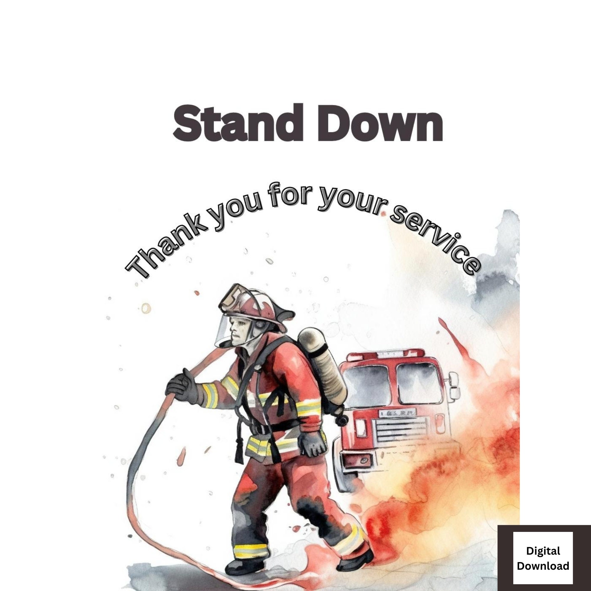 Digital Download Firefighters Retirement Card, Firefighters Gift Card ...