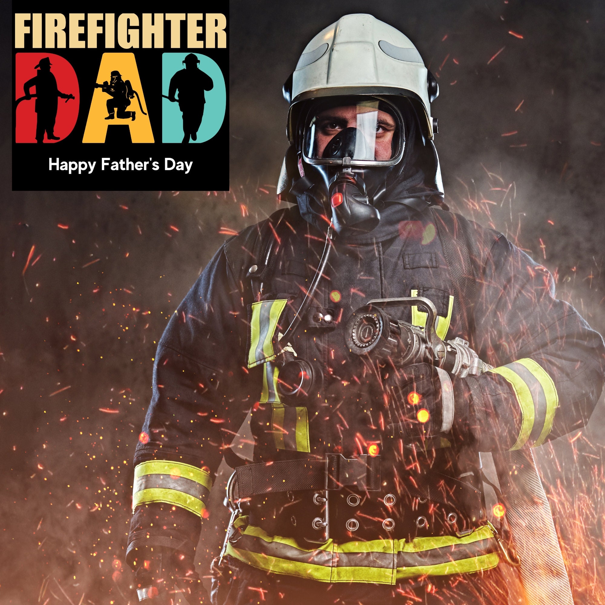 Happy Father's Day Dad Firefighter Father's Day Greeting Card Best ...