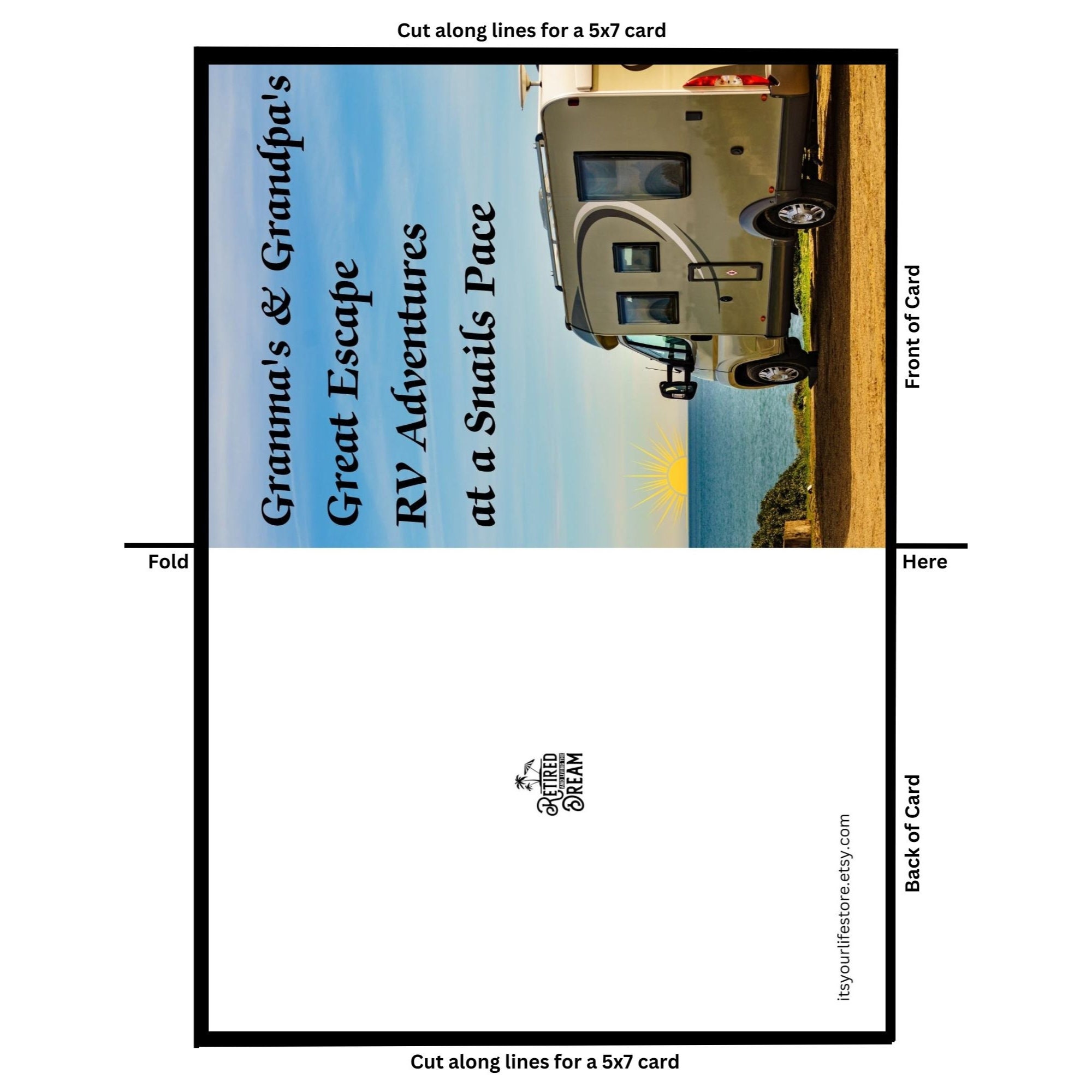 New Motorhome Card Happy Retirement Home Travel in Your RV. RV Travel ...