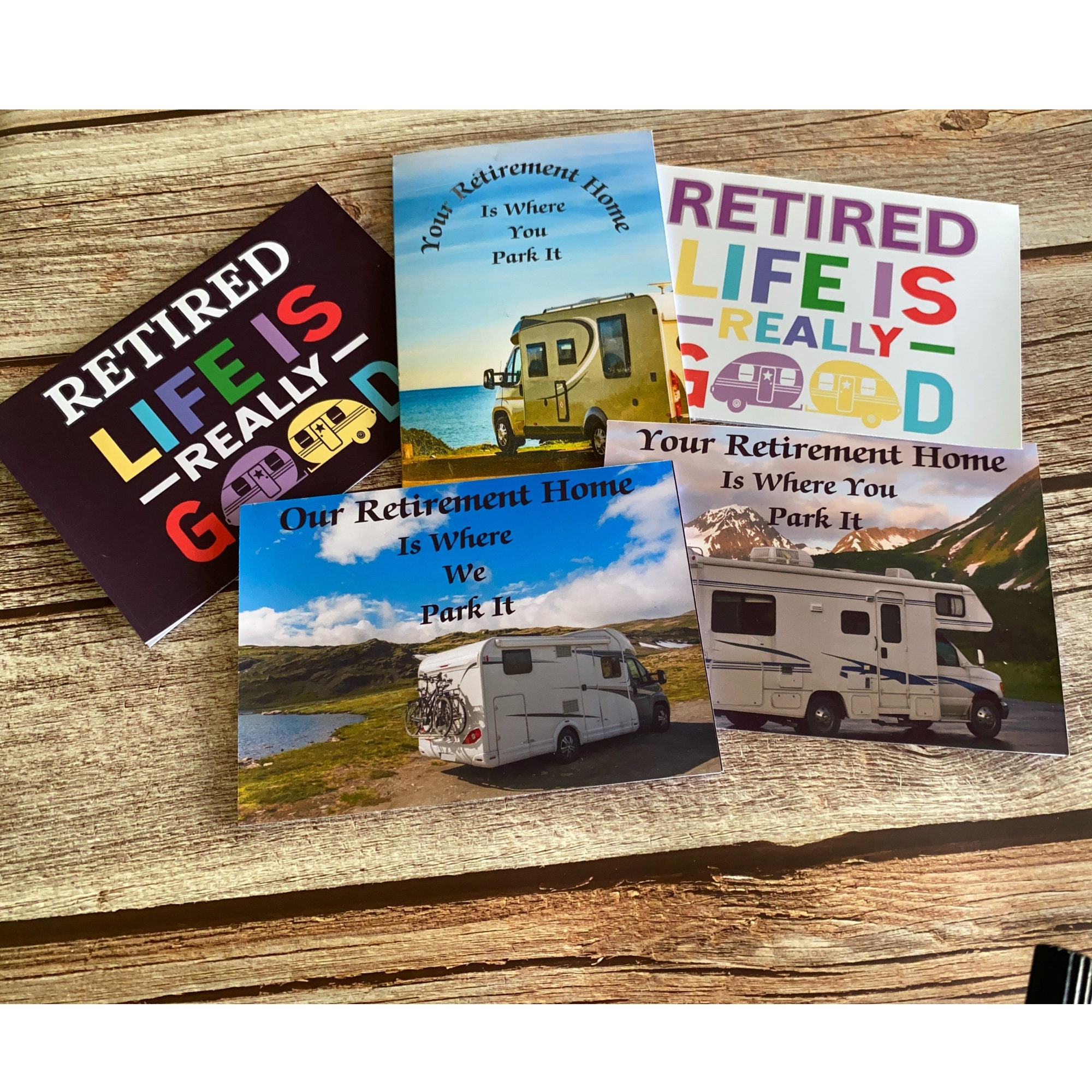 New Motorhome Card Happy Retirement Home Travel in Your RV. RV Travel ...