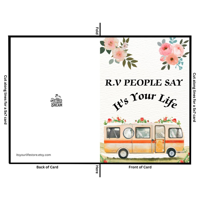 New Motorhome Card Happy Retirement Home Travel in Your RV. RV Travel ...