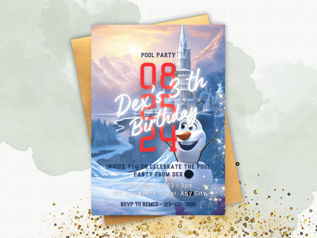 Olaf Birthday Invitation Frozen Birthday Invitation Frozen - Etsy