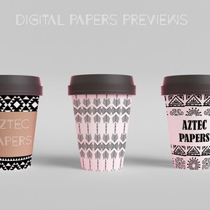 Aztec Digital Papers 12x12 Minimal Aztec, Tribal Paper Patterns ...