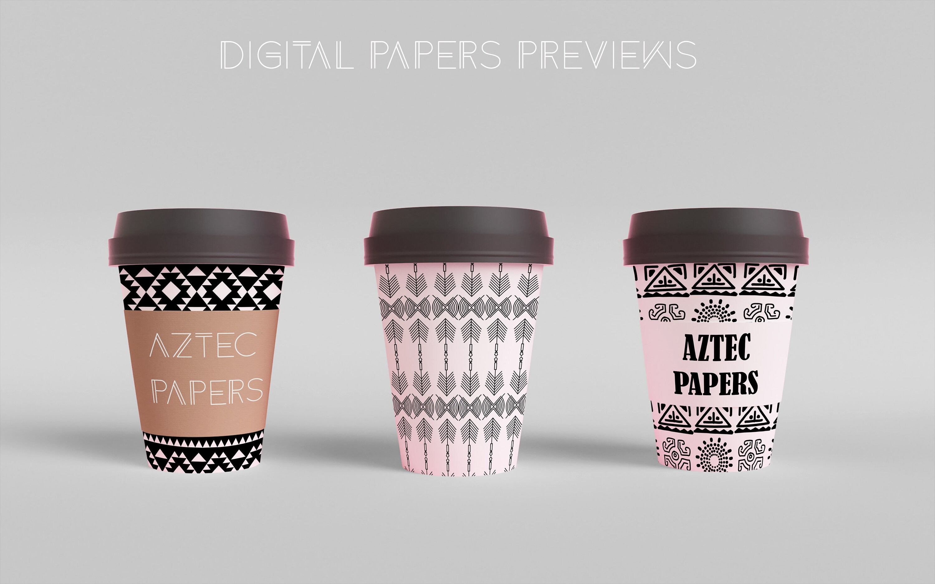 Aztec Digital Papers 12x12 Minimal Aztec, Tribal Paper Patterns ...