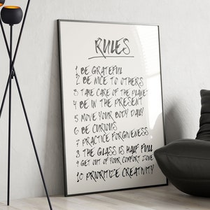 Rules Retro Poster, Preppy Room Decor, Maximalist Decor, Bar Cart ...