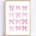 Pink Coquette Bows Wall Art Vintage Nursery Art Aesthetic Apartment ...