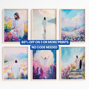 Christian Easter Art Print, He is Risen Wall Art, Jesus Wall Art ...