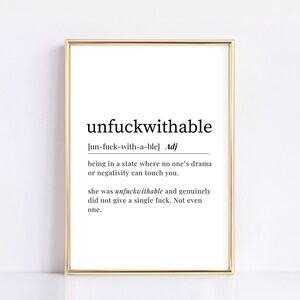 Set of 6 Rude Definition Prints 6 Piece Funny Home Office Decor ...