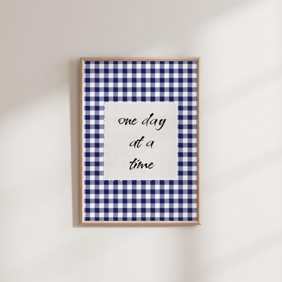 Blue Gingham Motivational Quote Print - Positive Affirmation (digital ...