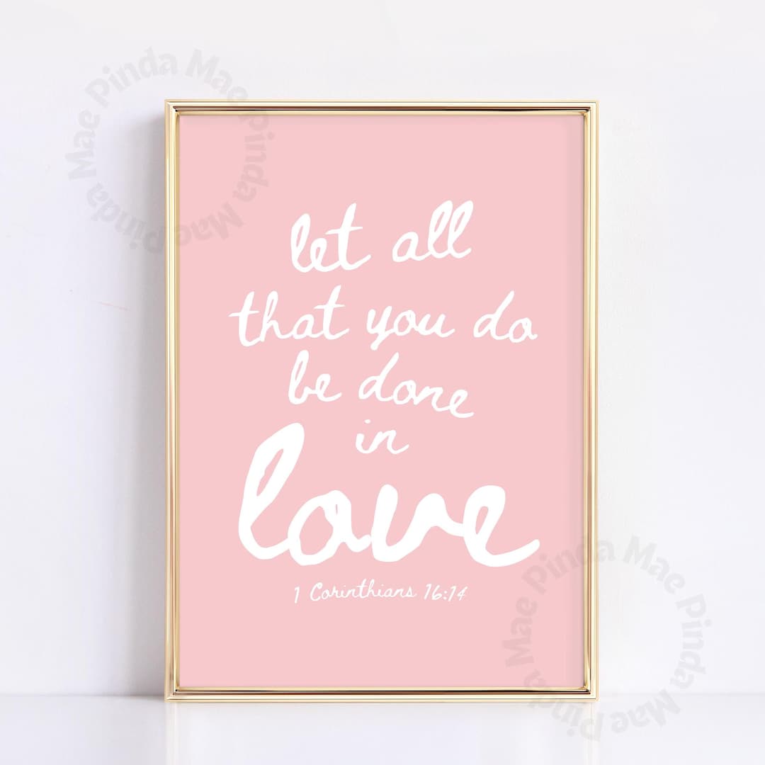 Pink Bible Quote Printable, Scripture Quote Digital Wall Art, Christian ...