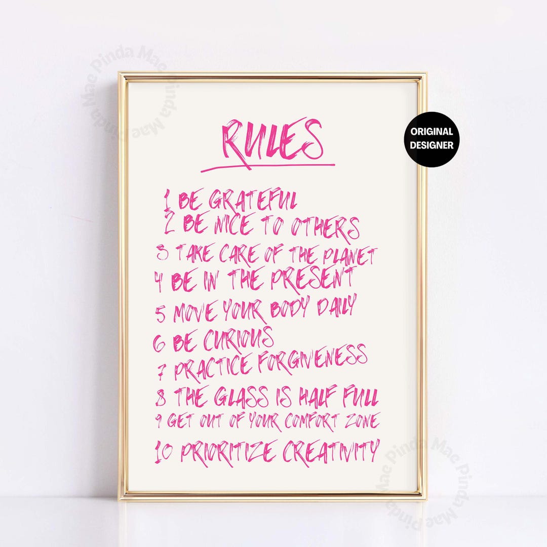 Pink Rules Poster: Motivational Graffiti Art (digital Download) - Etsy