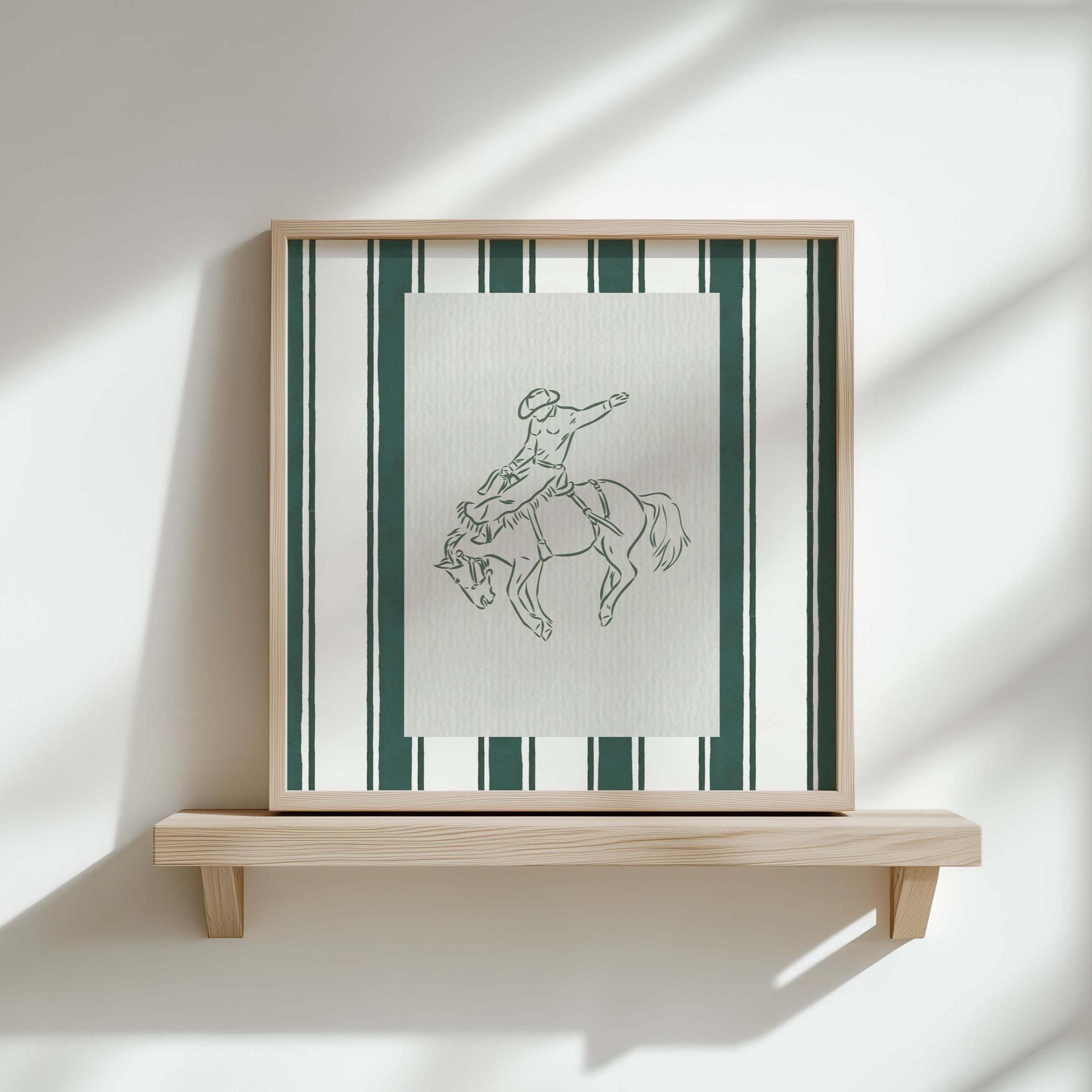 Vintage Striped Rodeo Print: Rustic Cowboy Western Wall Art - Etsy