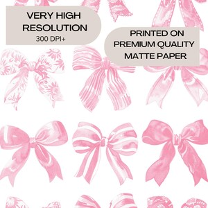 Pink Coquette Bows Wall Art Vintage Nursery Art Aesthetic Apartment ...