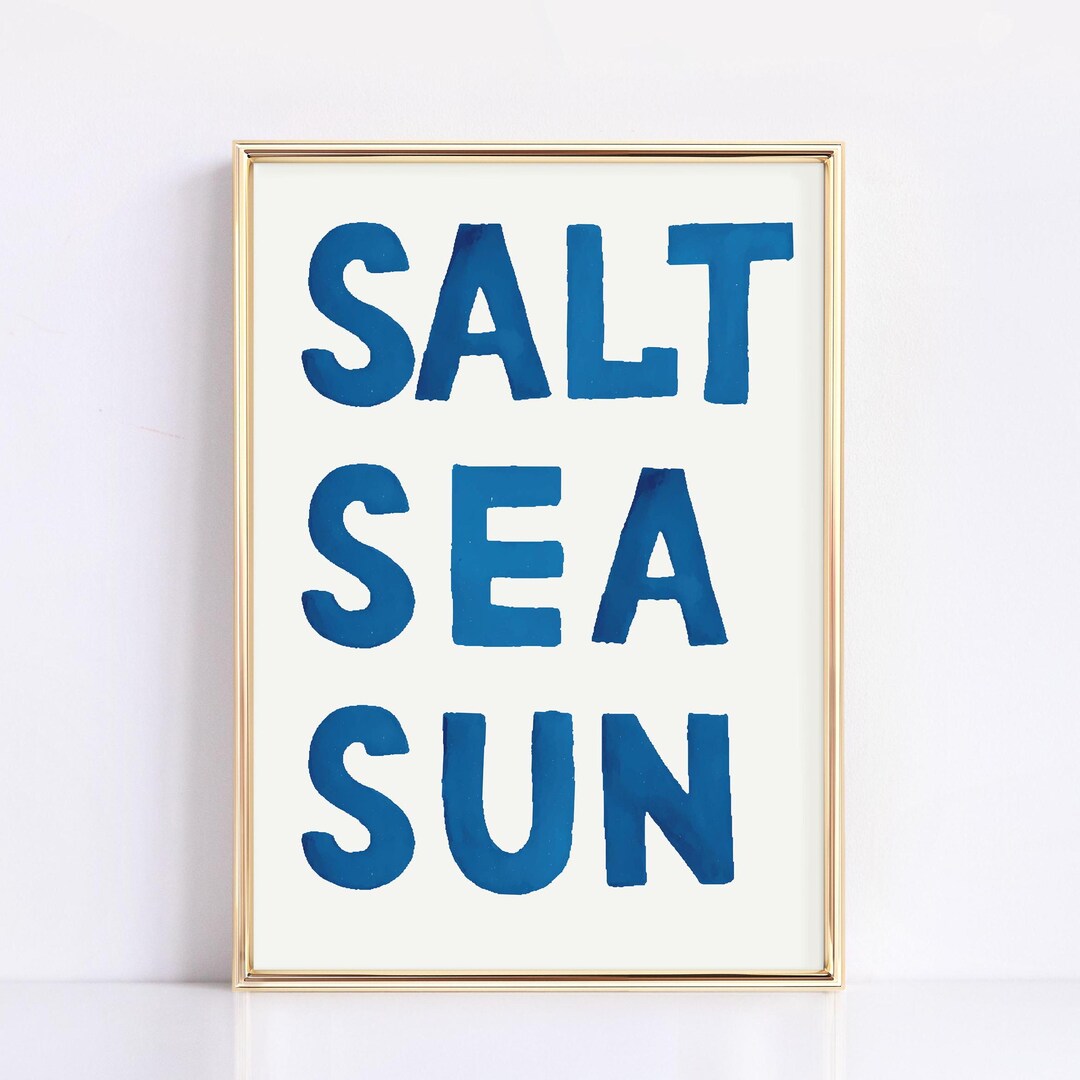 Salt Sea Sun Beachy Wall Art, Blue Beach Poster, Coastal Cowgirl Decor ...