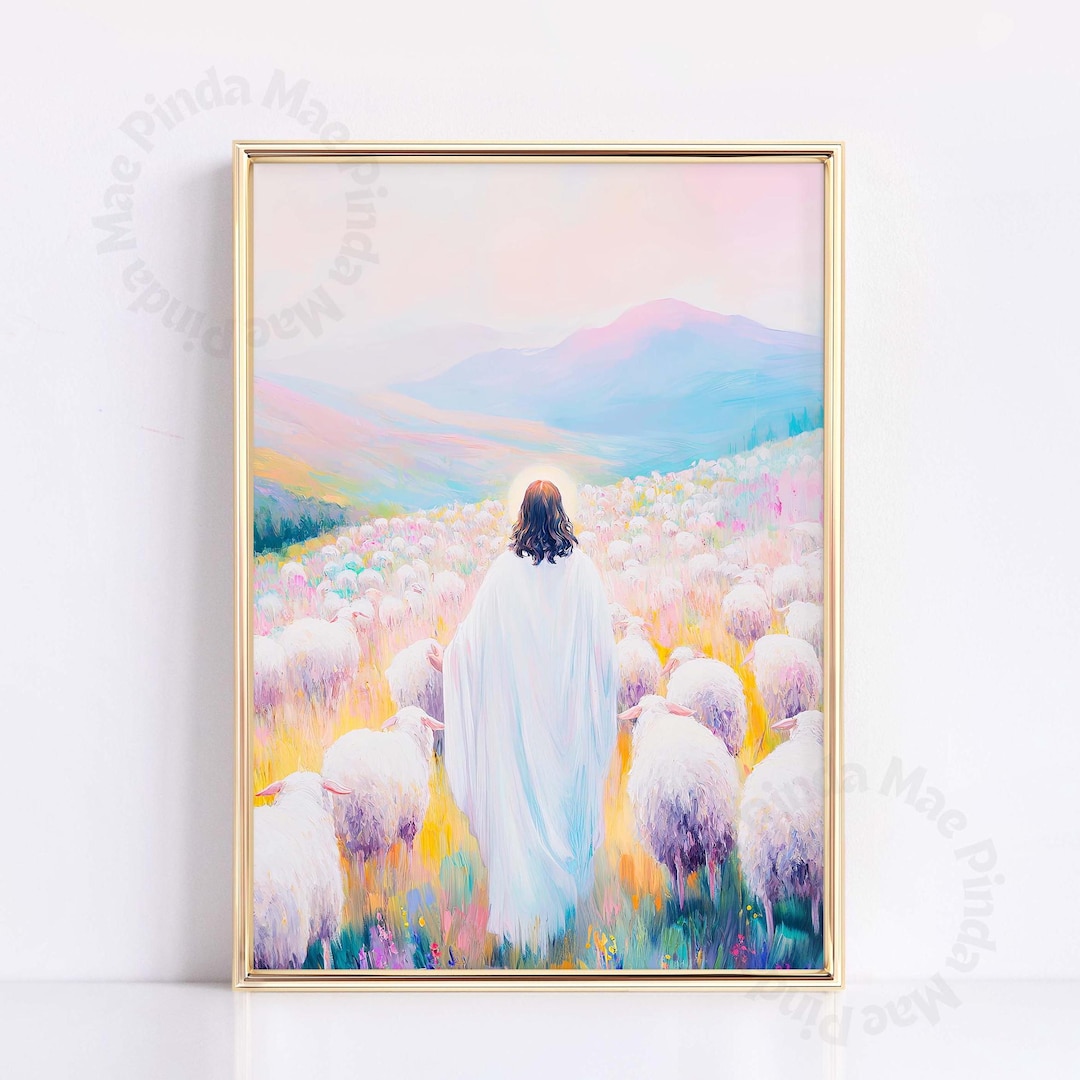 Colorful Christian Pastel Painting, Spring Landscape Print, Modern ...