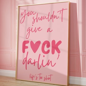 Motivational Quote Print, Minimalist Pink Poster, Trendy Livin Room ...