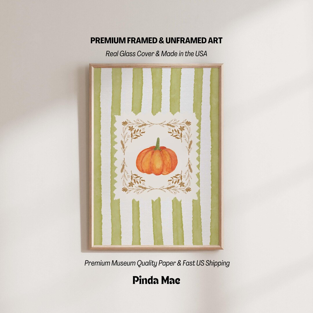 Cottagecore Pumpkin Print: Rustic Fall Decor, Farmhouse Thanksgiving ...