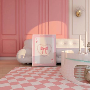 Trendy Pink Bow Wall Art, Preppy Poster, College Apartment Decor ...