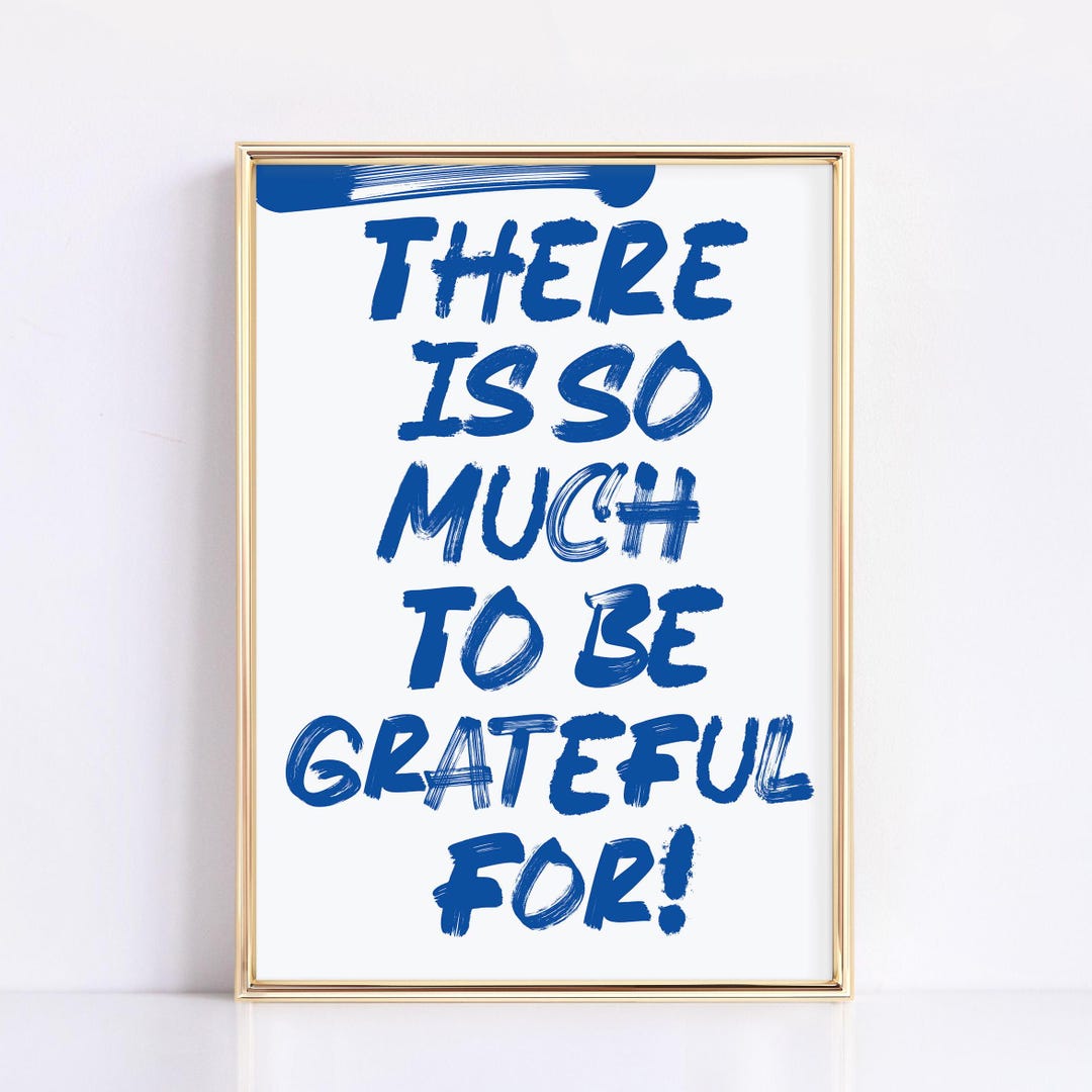 Positive Affirmation Print, Aesthetic Navy Blue Wall Art, Funky Home ...