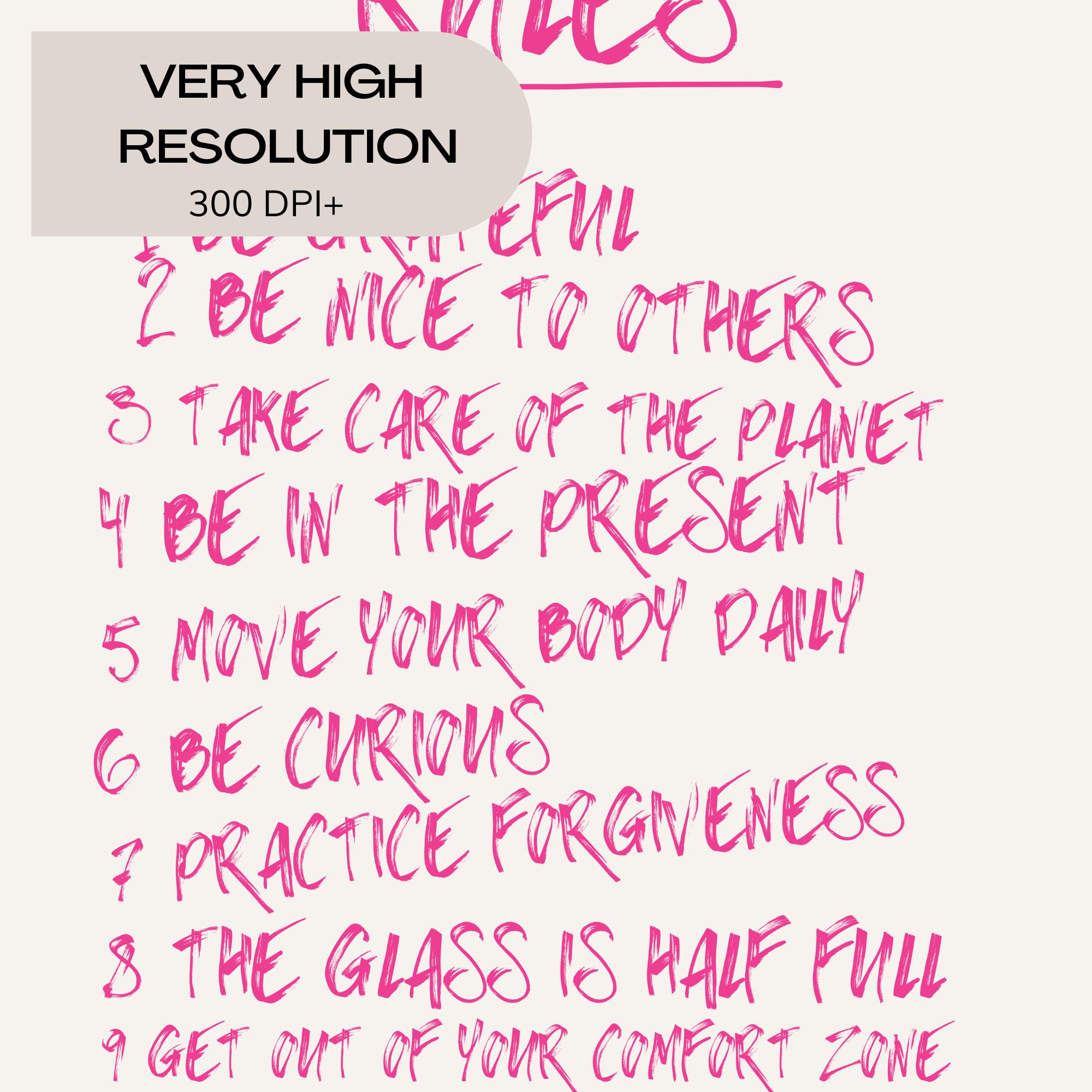 Pink Rules Poster: Motivational Graffiti Art (digital Download) - Etsy
