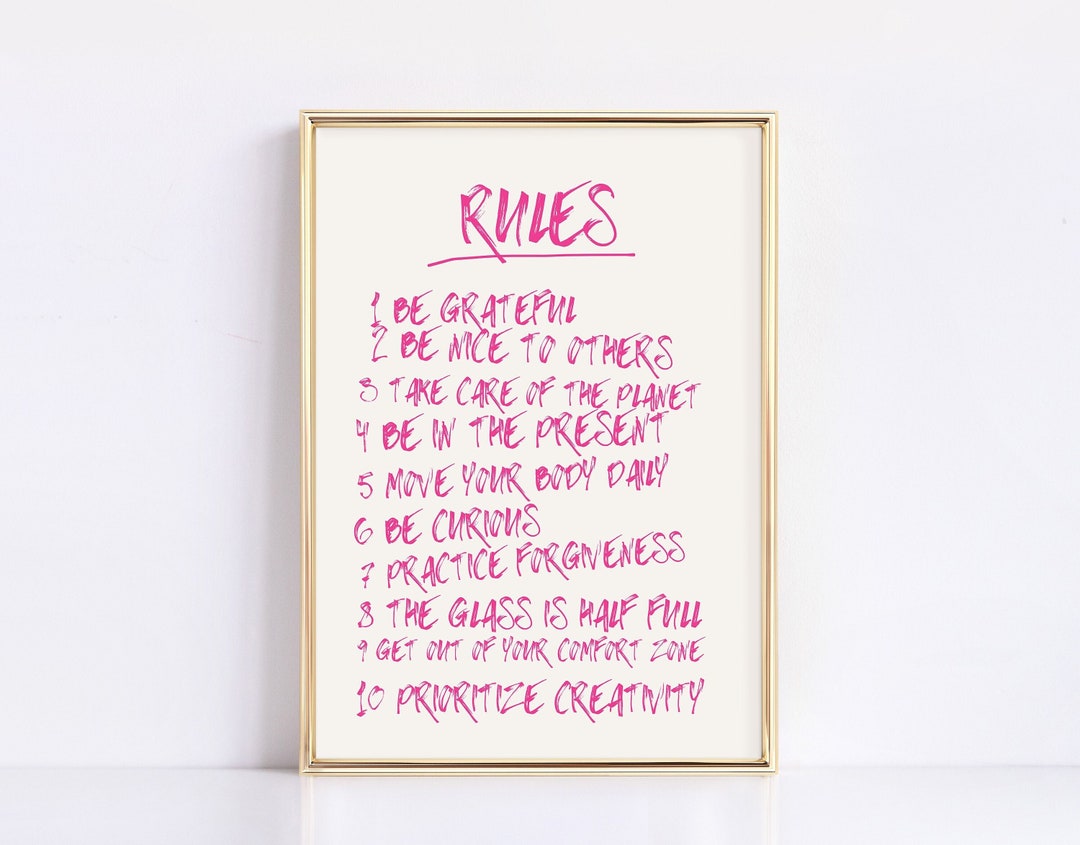 Rules Graffiti Retro Poster Coquette Room Decor Creative - Etsy
