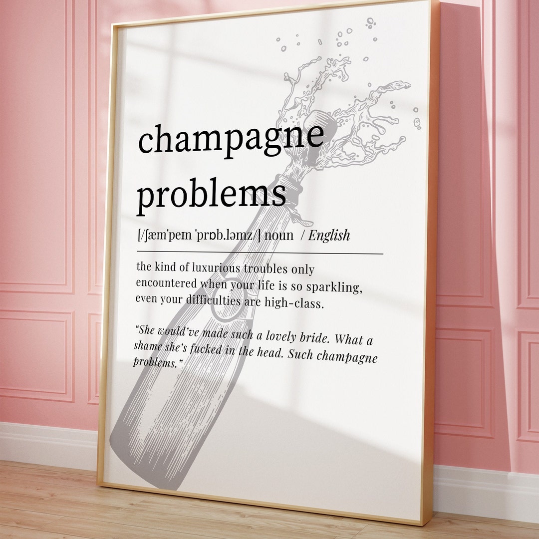 Champagne Problems Wall Art Girly Wall Art Retro Bar Cart Decor ...