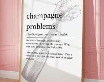 Trendy Bar Cart Poster, Champagne Problems Newspaper Prints, Swiftie ...