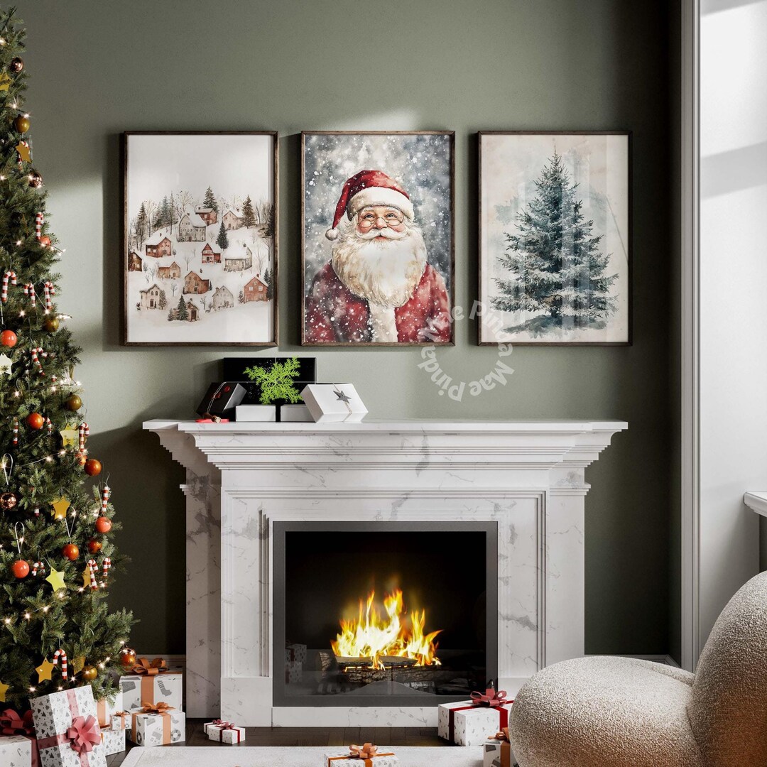 Set of 3 Neutral Christmas Prints Gallery Printable Christmas Decor ...